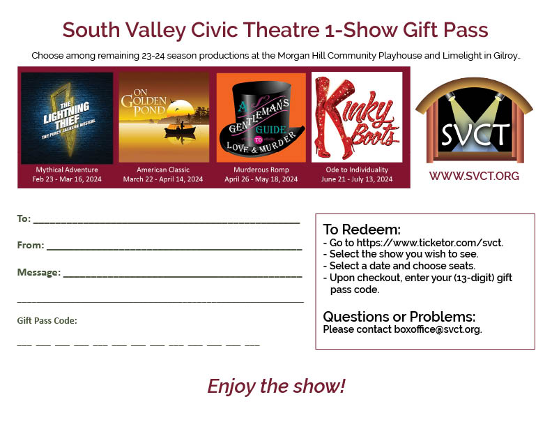 Flex Pass Tickets – South Valley Civic Theatre